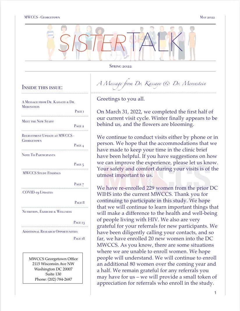 Newsletters | DC MWCCS & STAR | Georgetown University